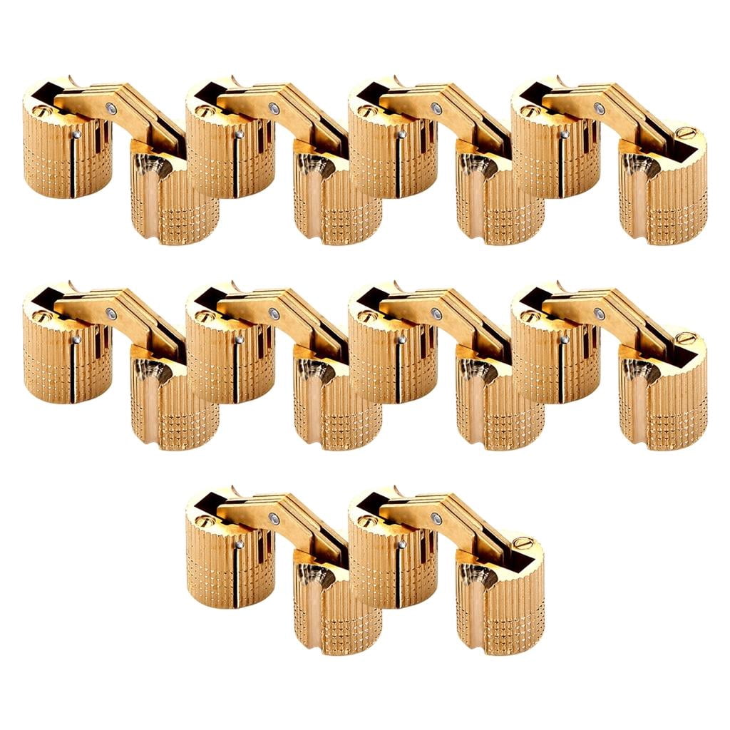Ciwanning 10Pcs Cylindrical Concealed Furniture Hinges Brass Barrels ...
