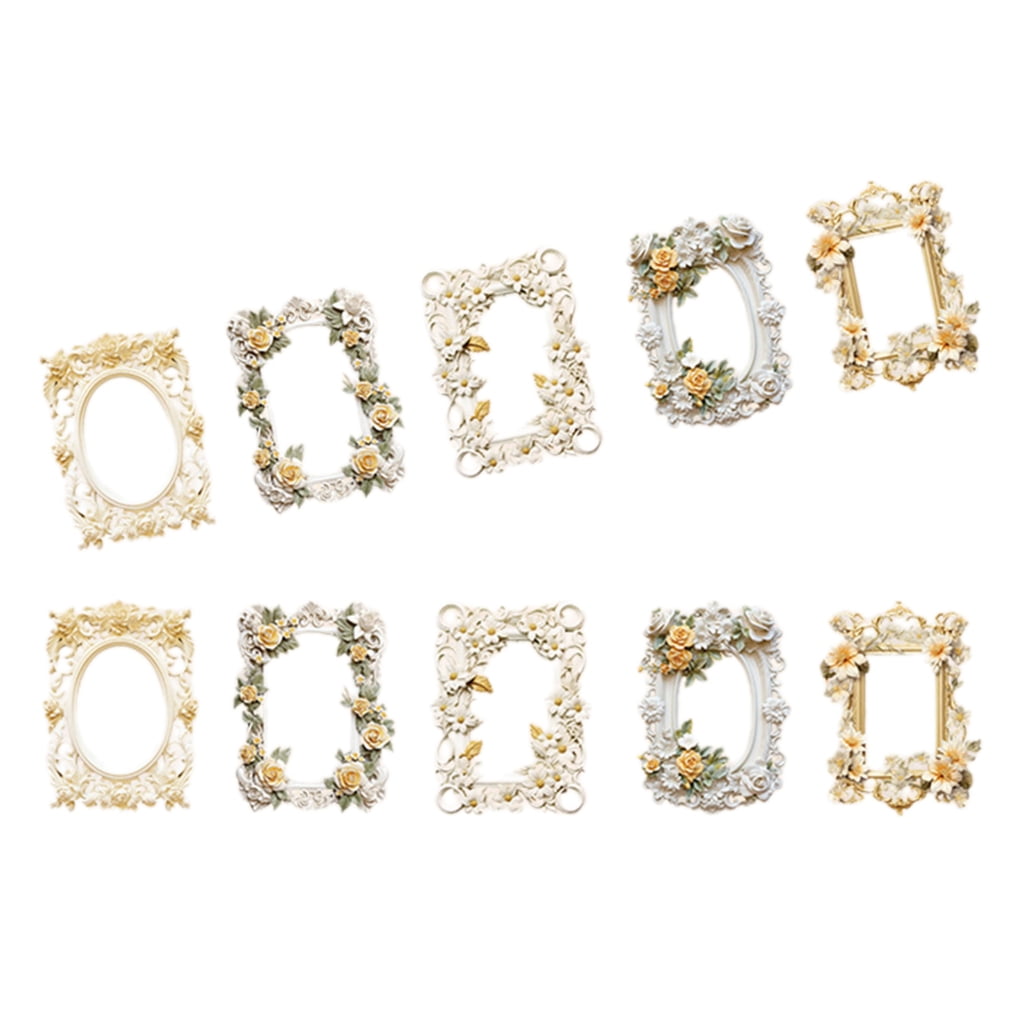 Ciwanning 10Sheets Vintage Embossed Cutout Frame Cards for Journal ...