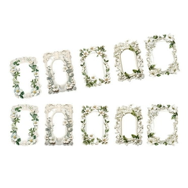 COOLHOOD 10Sheets Vintage Embossed Cutout Frame Cards Scrapbooking ...
