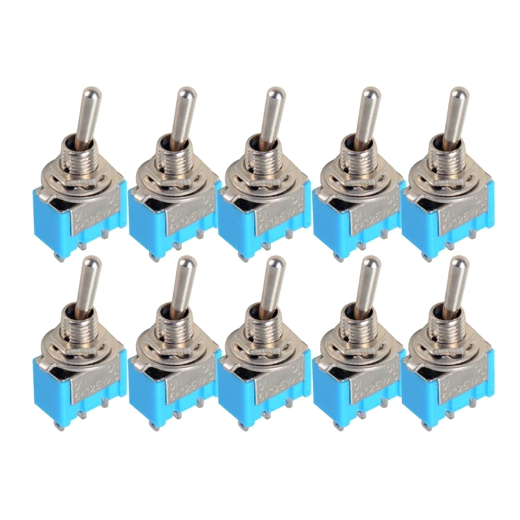 Ciwanning 10pcs MTS-103 3-Pin Miniature Toggle Switches Latching On Off ...