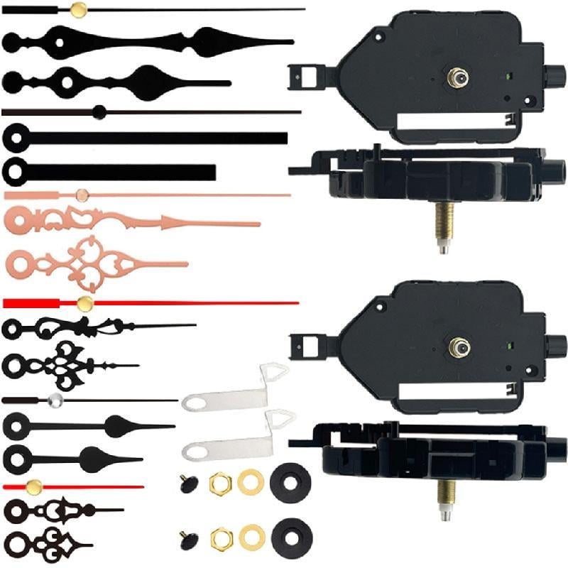 Ciwanning 2 Pack Quartzs Pendulums Clock Movement Mechanism Kits with 6 Pair of Clock Hands Set ...