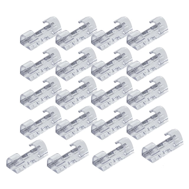 Ciwanning 20 Pcs Clear Cable Clips Home Desktop Cable Management Cord ...