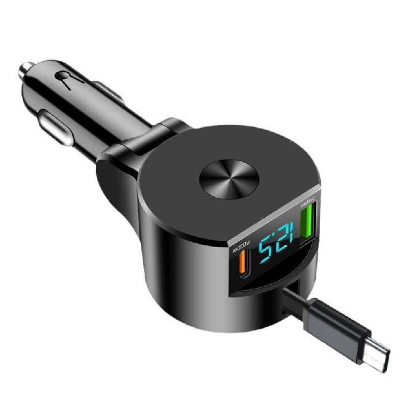 Ciwanning 3 IN 1 Retractable Car Charging USB USB C Cable Cord PD30W ...