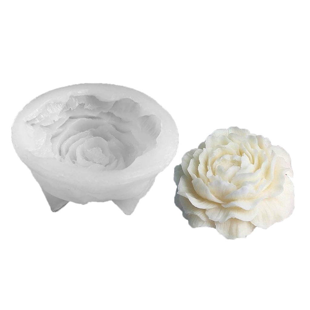 Ciwanning 3D Flower Soap Silicone Molds Peony Shaped Mold Art Craft ...