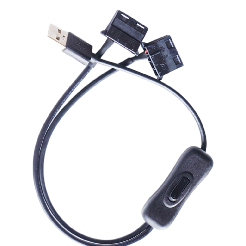 Ciwanning 4 Pin to USB Fan Switches Power Adapters Cable 1 to 2 Way ...