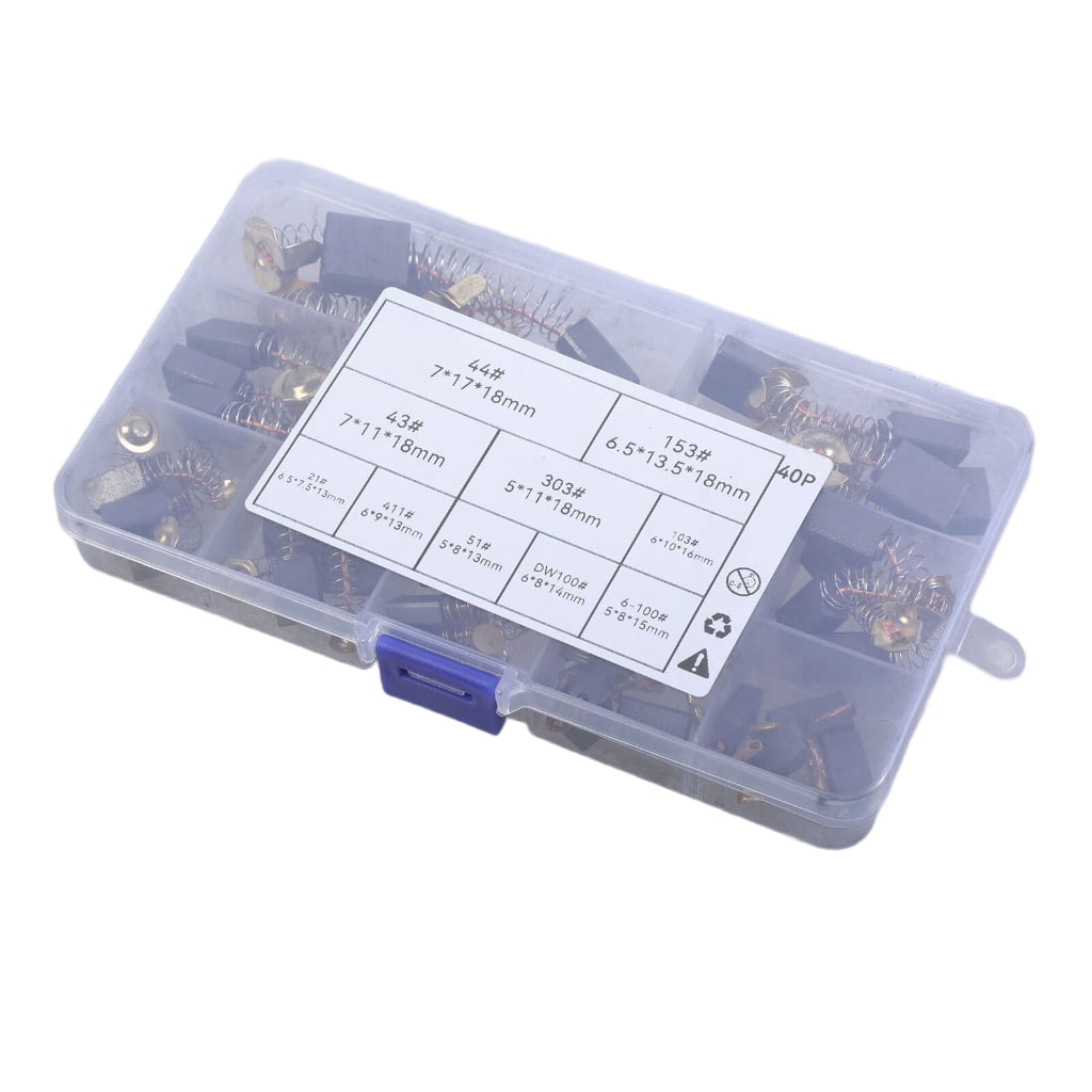 Ciwanning 40Pcs Electric Motor Carbon Brushes Set with 10 Different ...