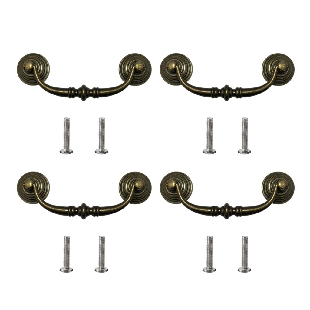 Ciwanning 4Pieces Vintage Bronze Drawer Handles Hole Center Antique ...