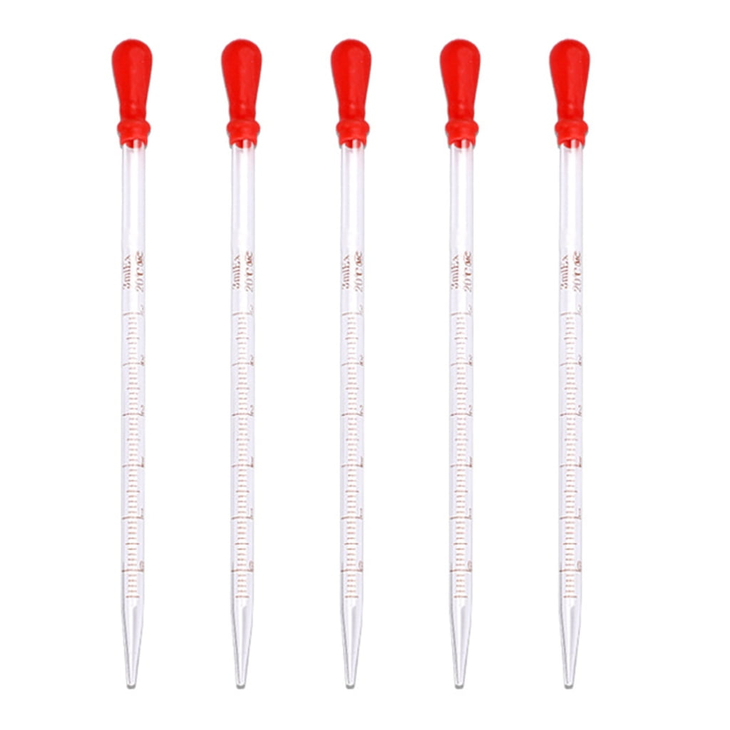 Ciwanning 5 Pcs Liquid Pipettes Glass Scale Graduated Pipette ...