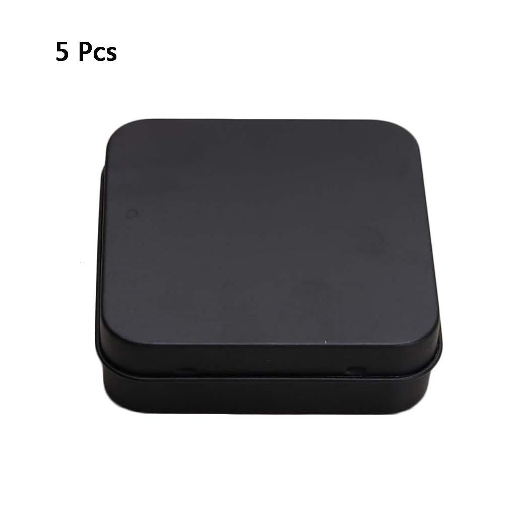 Ciwanning 5 Pcs Mini Metal Tins Container Square Hinged Flip Storage ...