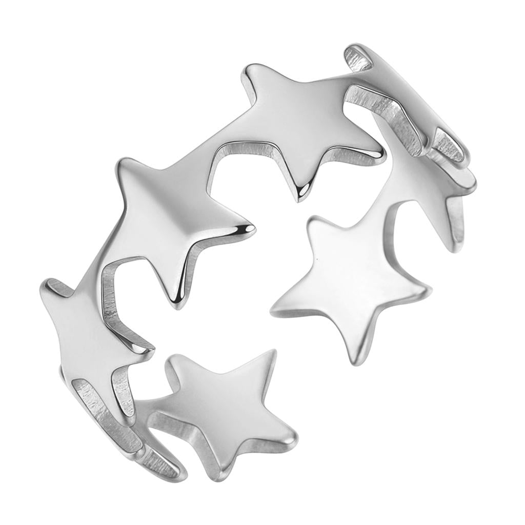 Ciwanning Adjustable Finger Rings Stackable Finger Bands Stainless ...
