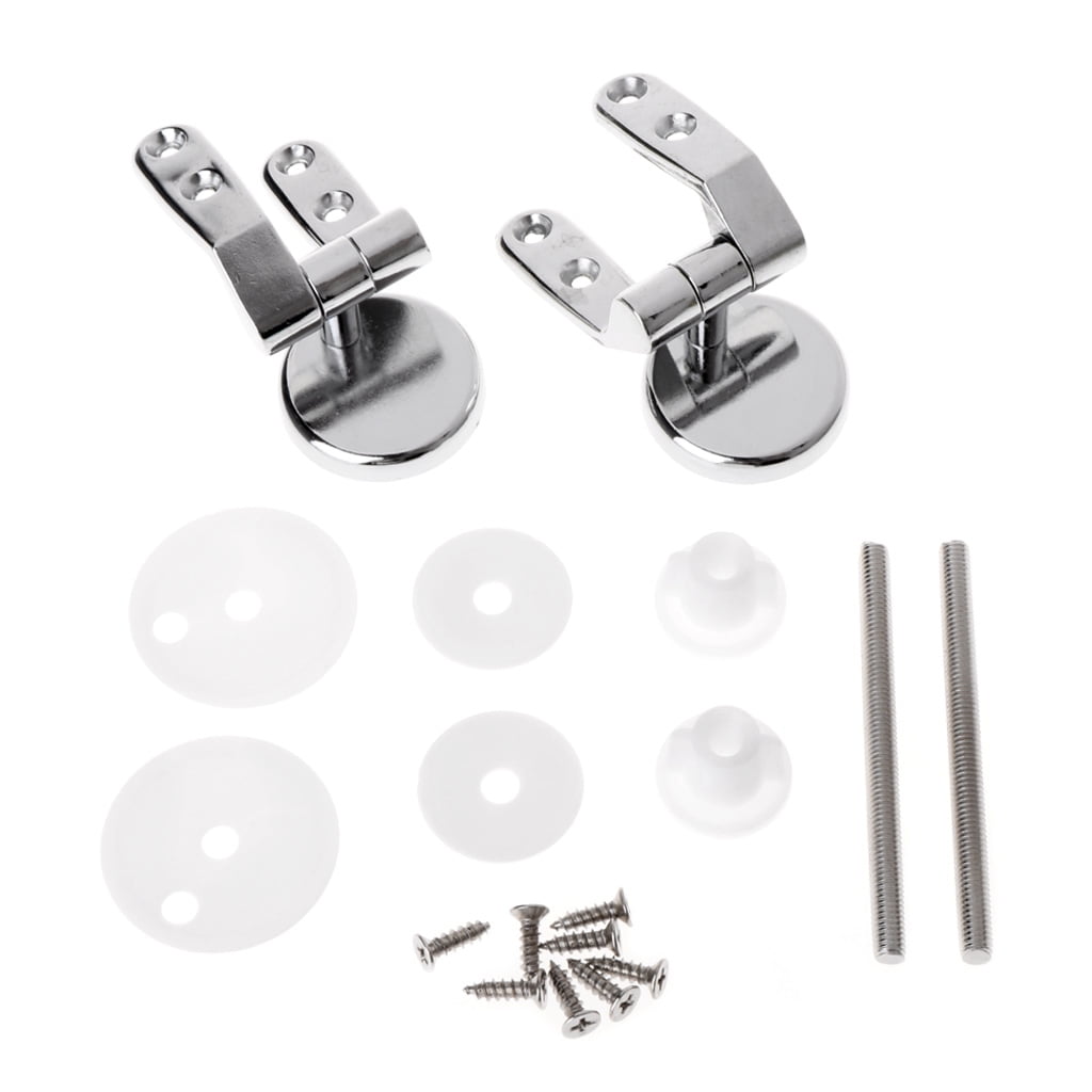 Ciwanning Alloy Toilet for Seat Hinges Mountings Set Chrome with Screws ...