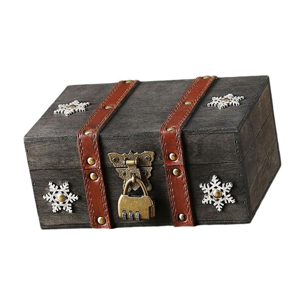 Ciwanning Antique Wooden Storage Box With Lock For Jewelry Organization ...