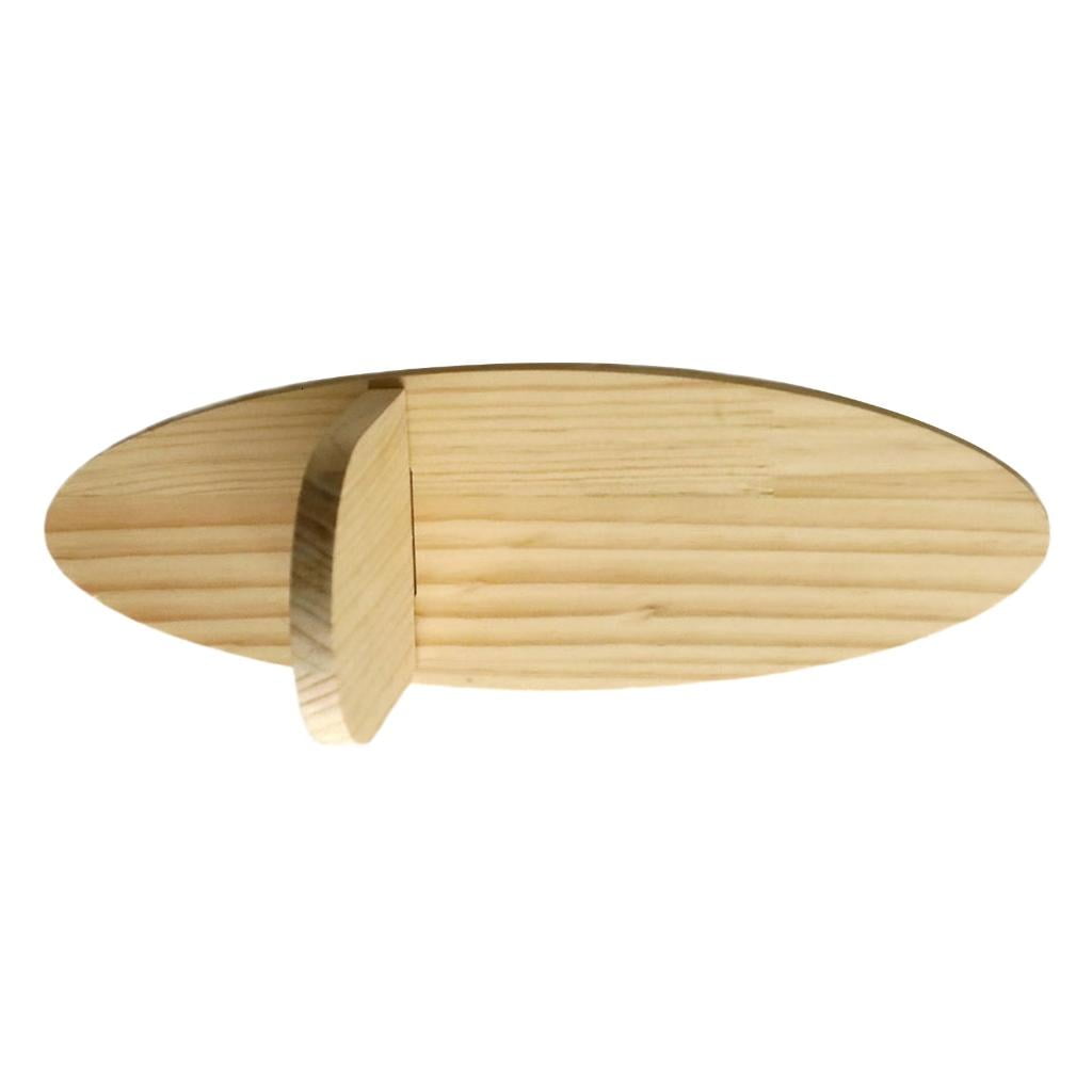 Ciwanning Artistic Oval Shape Wooden Wall Shelf Display Rack for Unique ...