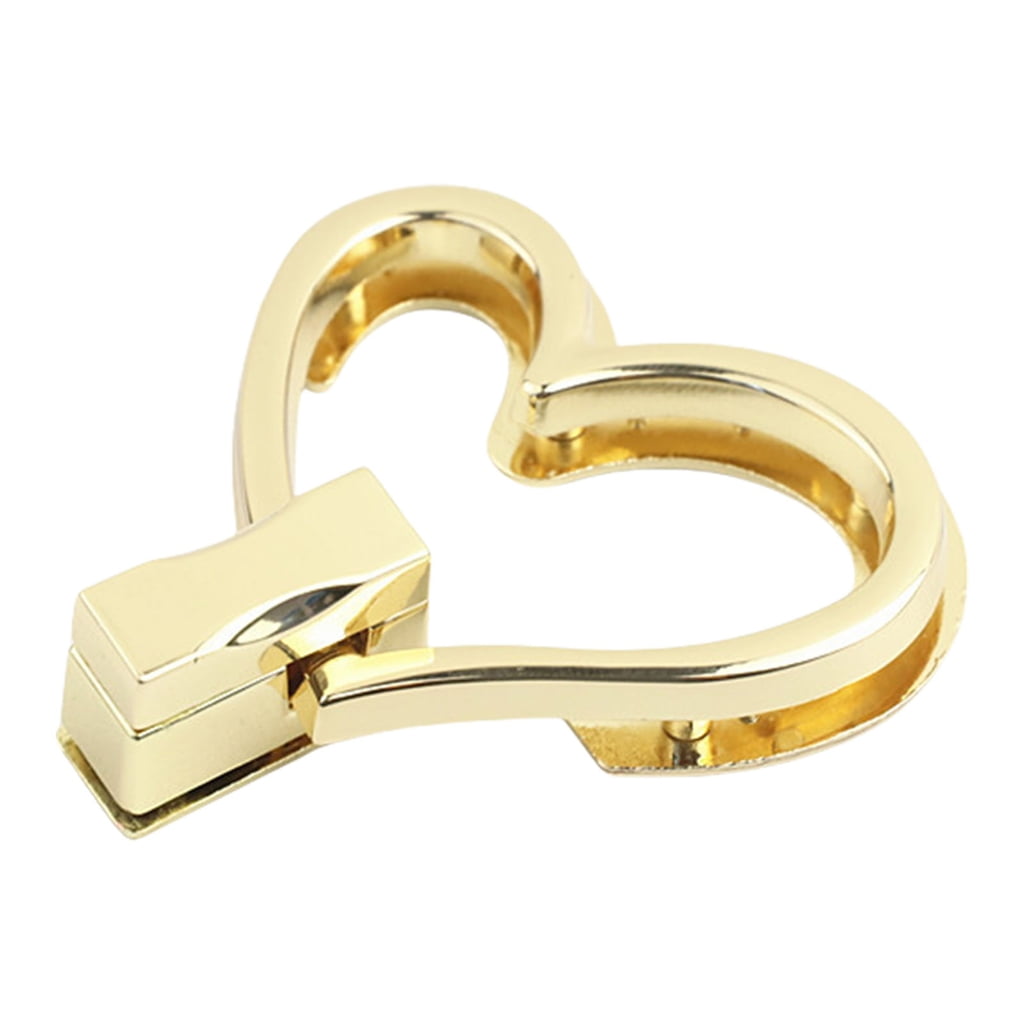 Ciwanning Bag Closure Heart Shape Bag Lock Clasp Metal Turn Lock ...