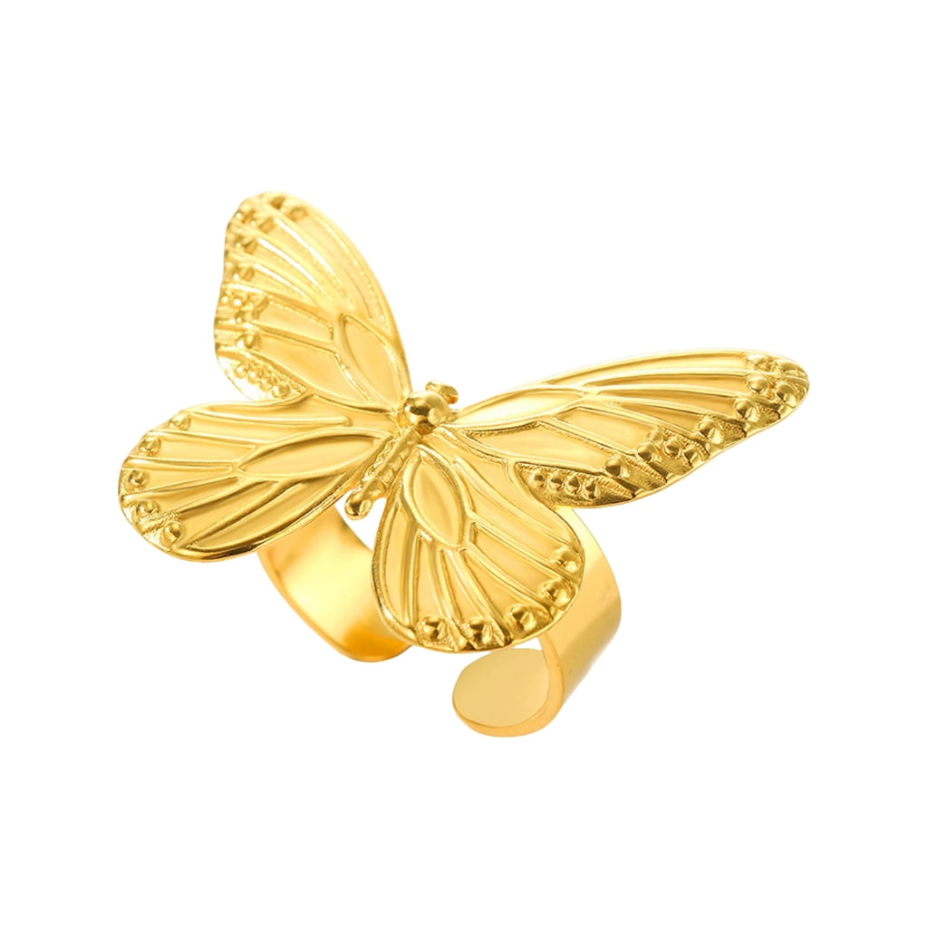 Ciwanning Butterfly Adjustable Rings Opening Rings Butterfly Finger ...