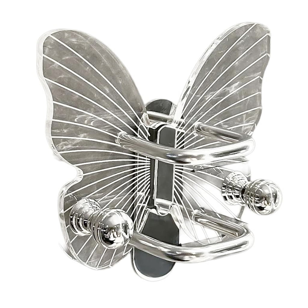 Ciwanning Butterfly Hairbrush Holder Acrylic Wall Mount Combs Shelf ...