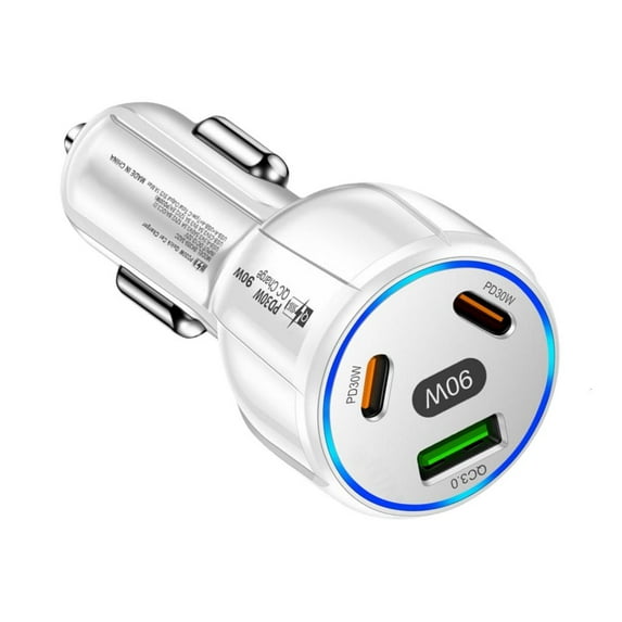 Ciwanning Car Power Adapter 3- Double Type-C & USB-A Fast Charging ...