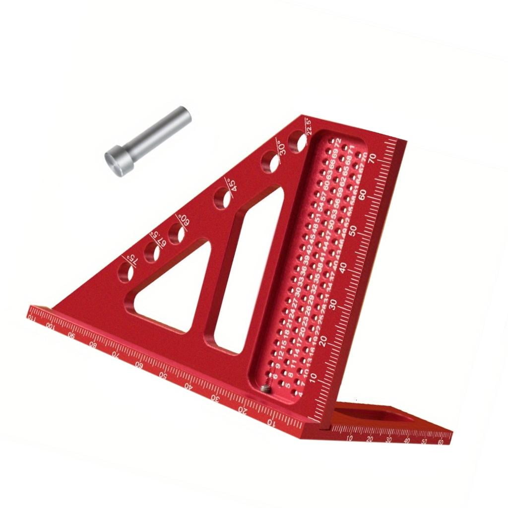 Ciwanning Carpenter Square Aluminum Miter Triangles Hole Ruler ...