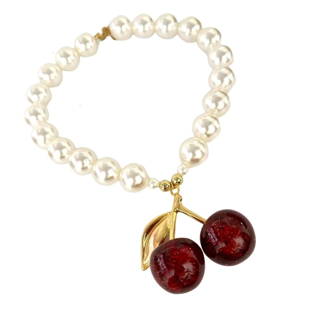 Ciwanning Cherry Necklace Romance Style Beaded Neck Chain For Sweet And ...