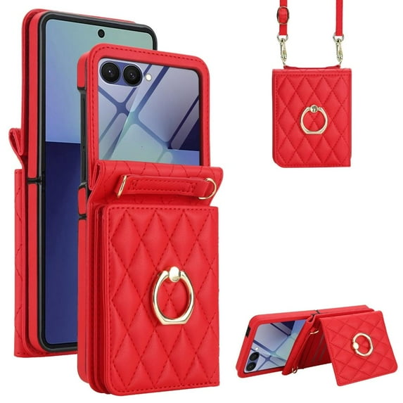 Ciwanning Cover with Card Slot Holder and Crossbody Strap PU Wallet ...