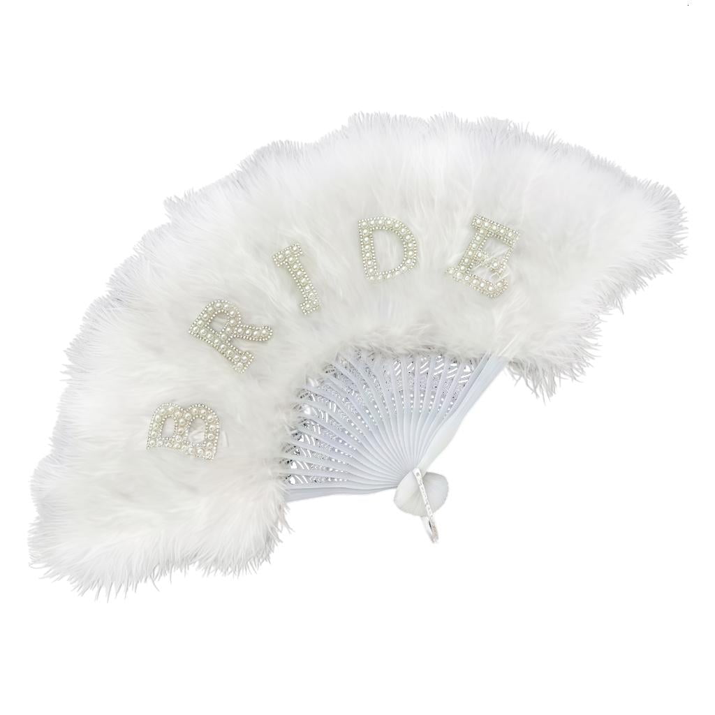 Ciwanning Delicate Feather Handheld Fan For Bridal Shower Ceremony ...