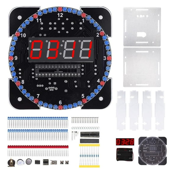 Ciwanning Digital Clock Assembly Set Temperature Display Alarm Auto ...