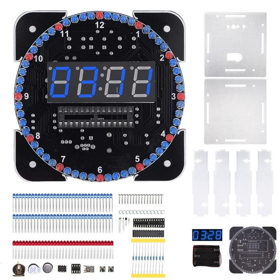 Ciwanning Digital Clock Assembly Set Temperature Display Alarm Auto ...