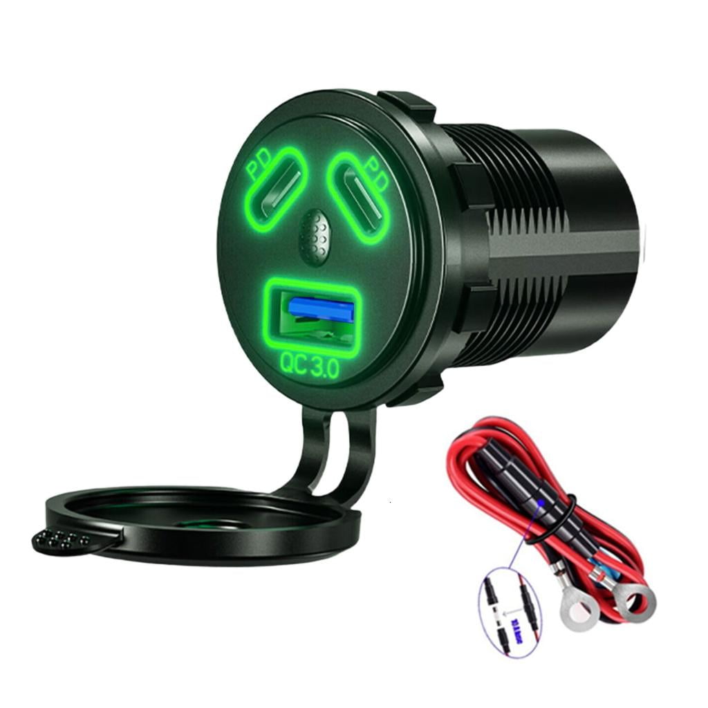 Ciwanning Double PD45W Fast Charging Car Charging Socket with LED Light ...