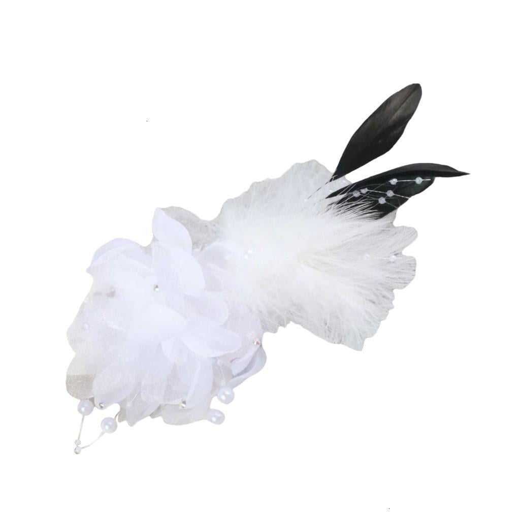 Ciwanning Elegant Feather Flower Brooch Synthetic Fabric Texture ...