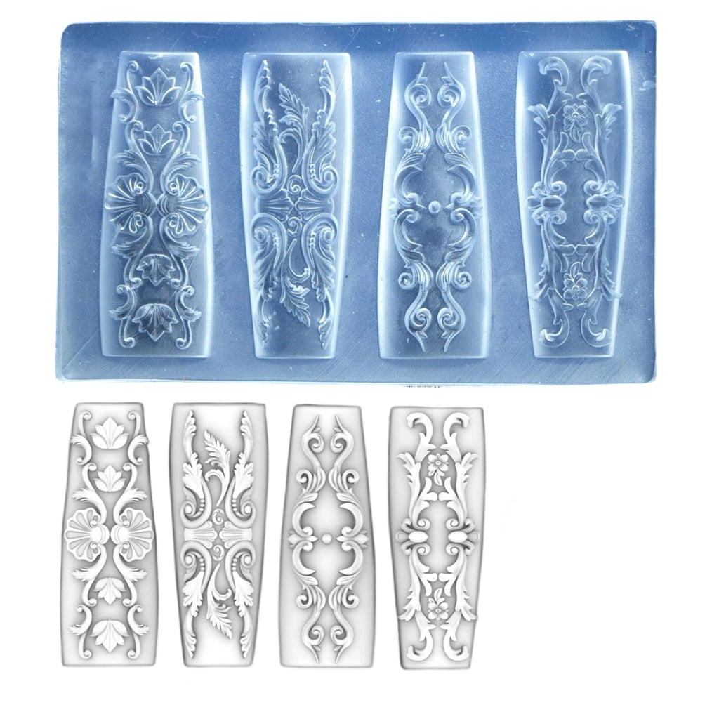 Ciwanning Elegant Silicone Nails Art Carving Template for 3D Carving ...