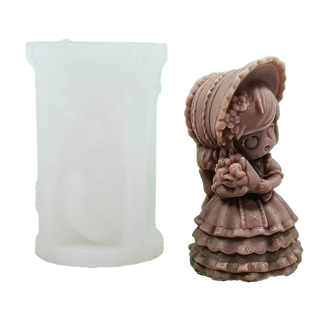 Ciwanning Fairy Girl Silicone Mold 3D Princess Soap Resin Molud Cake ...