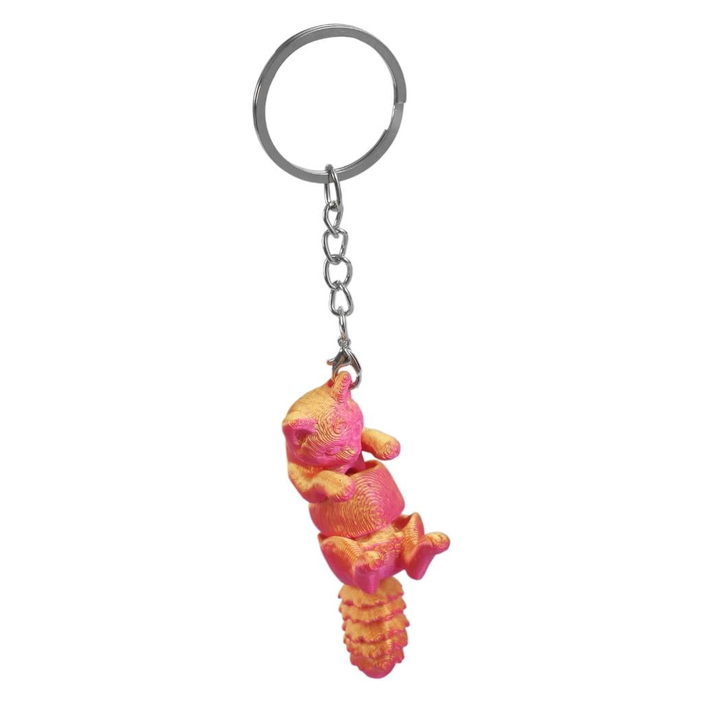Ciwanning Flexible Joint 3D Printed Cat Keychain, Cute Movable Multi ...