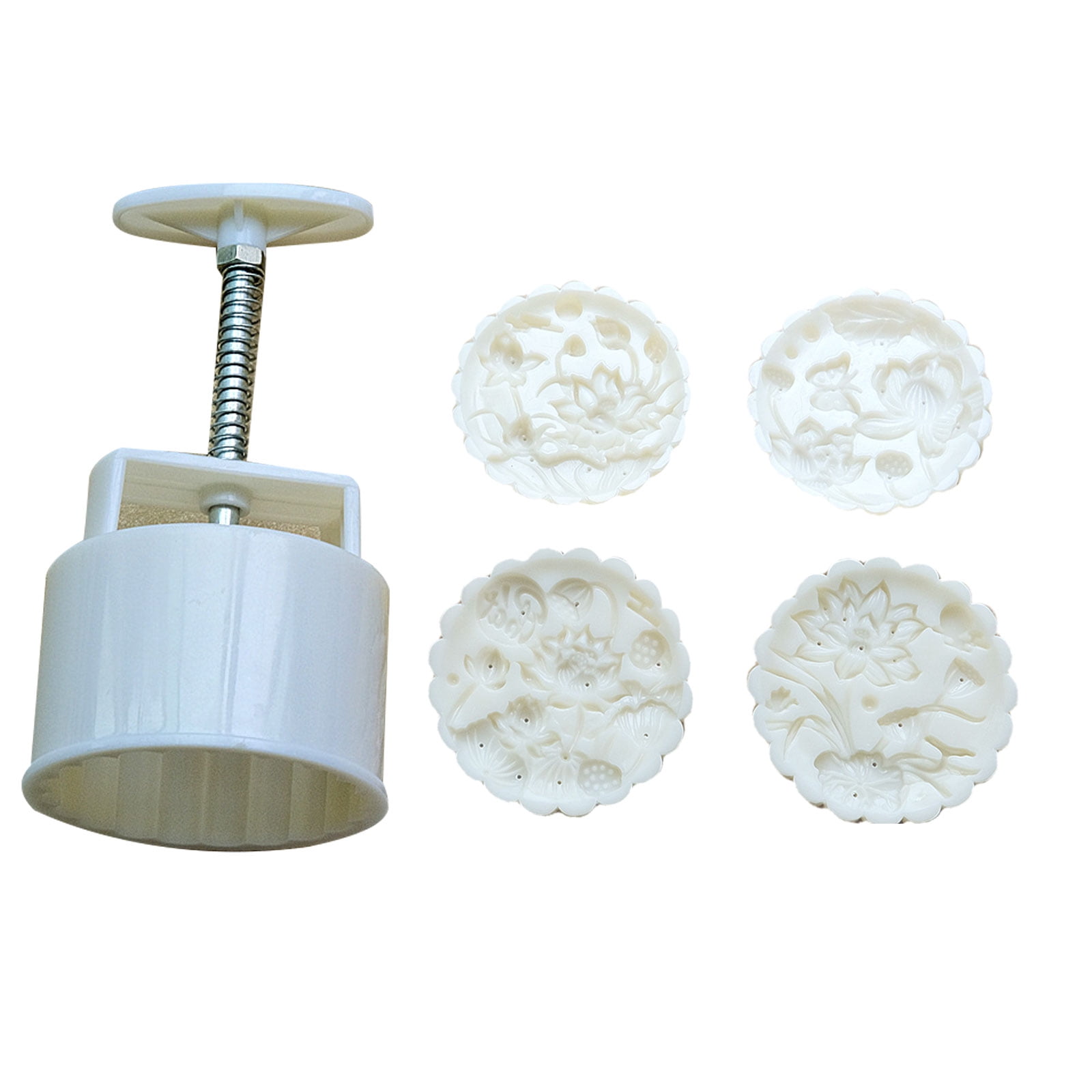 Flower Pattern Moon Cakes Mold Pastries Tools Hand Press Cookie Dessert ...
