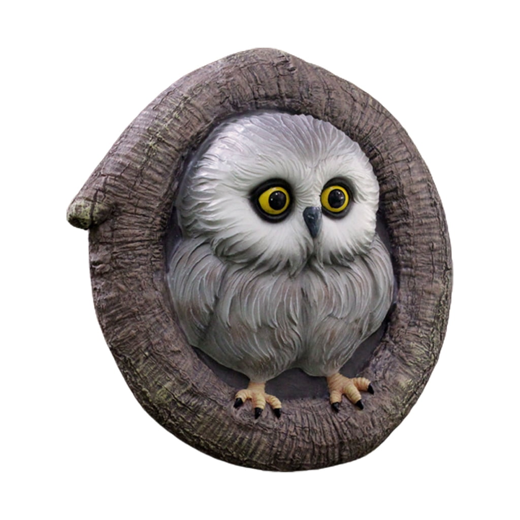 Ciwanning Garden Owl Statue Tree Sculptures Resin Animal Figurine Tree ...