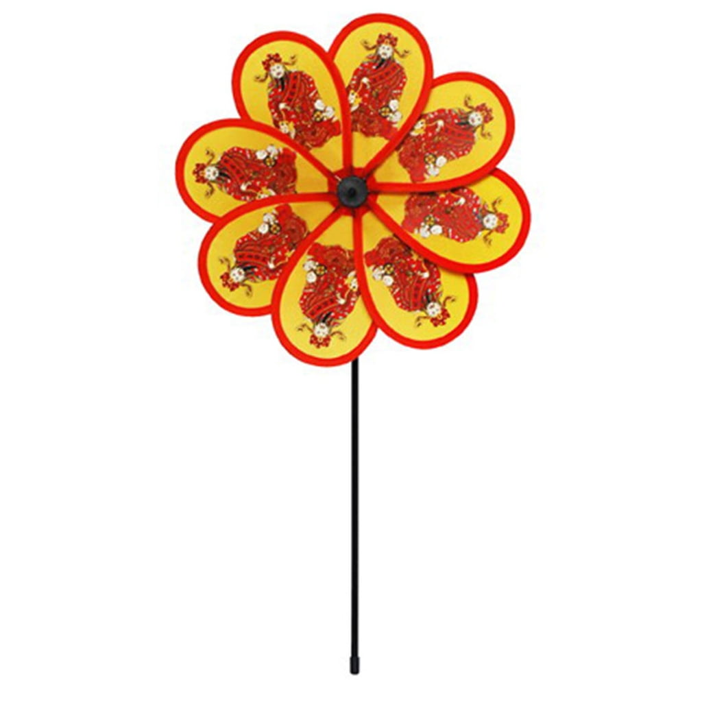 Ciwanning Garden Pinwheels 8 Spinners God of Wealth Windmill Decorative ...