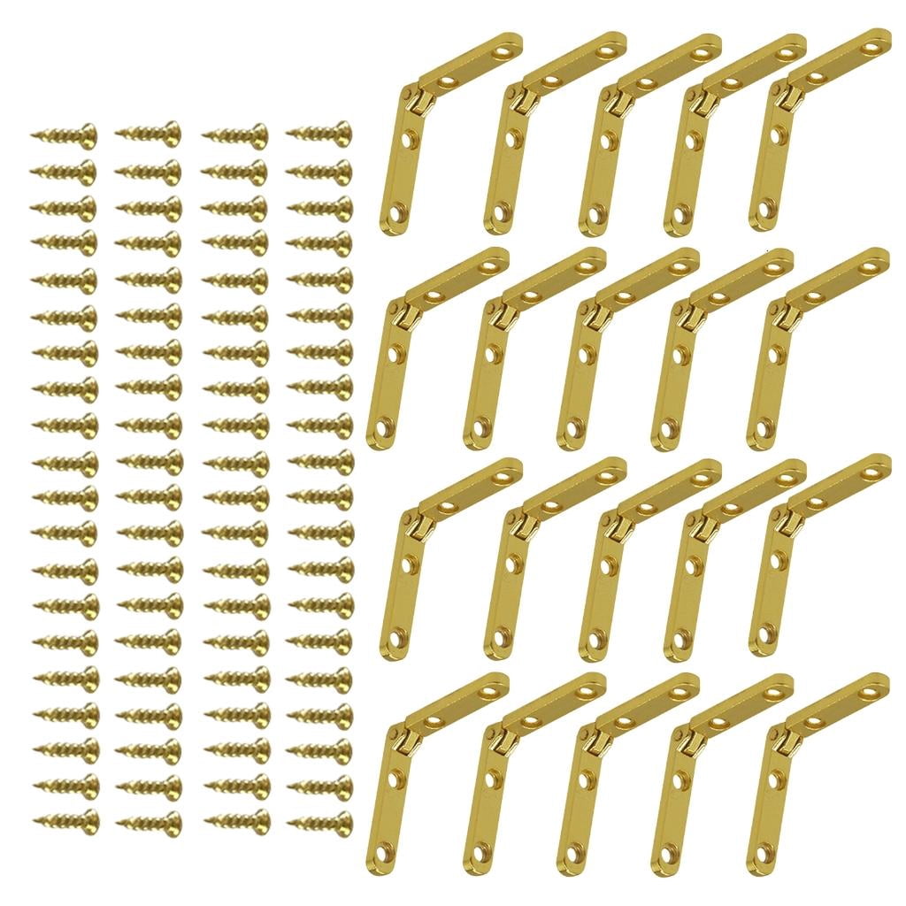 Ciwanning Gold Hinges 90 Degree Metal Hinges with Screws Small ...
