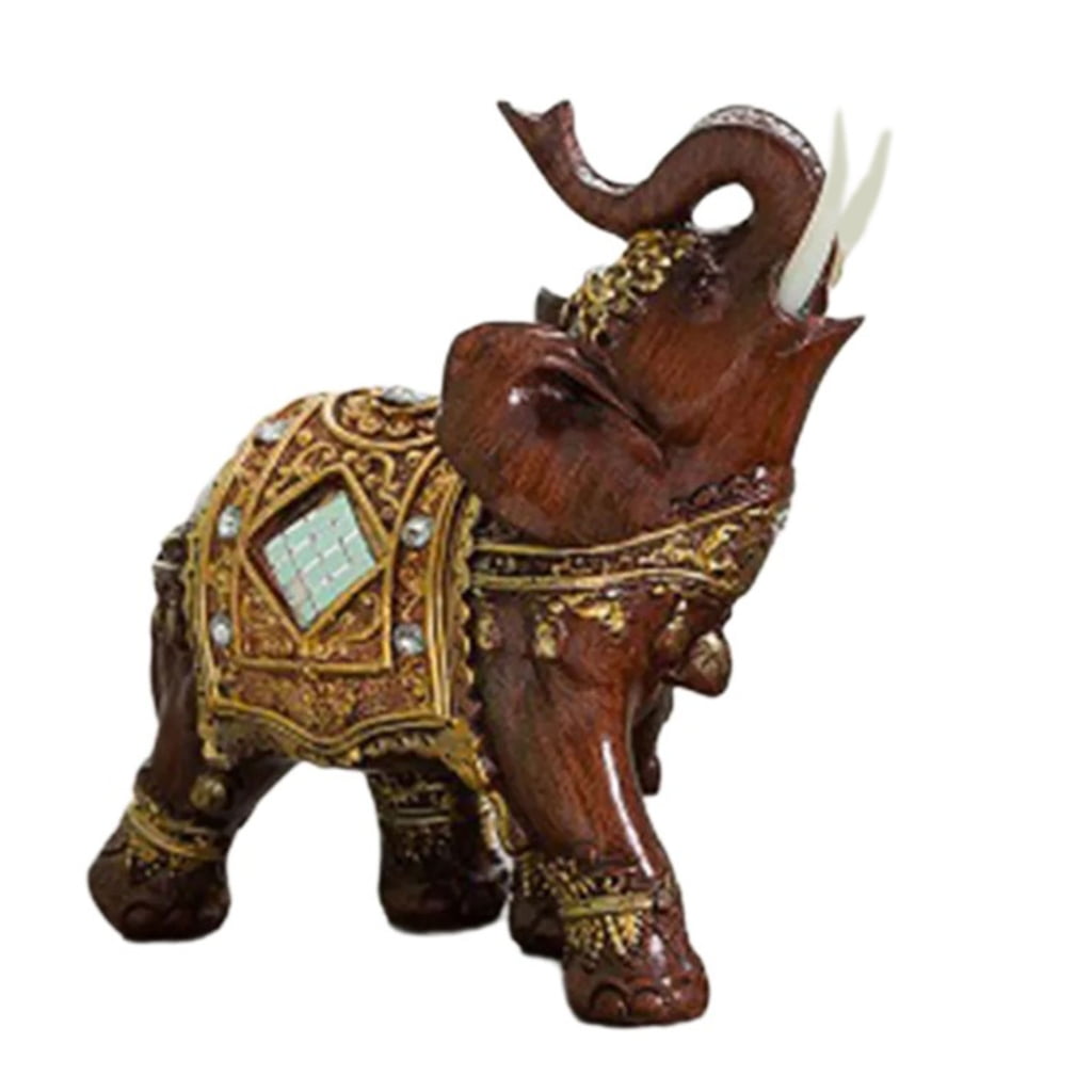 Ciwanning Golden Resin Elephant Figurine Symbolizing Prosperities Shui ...