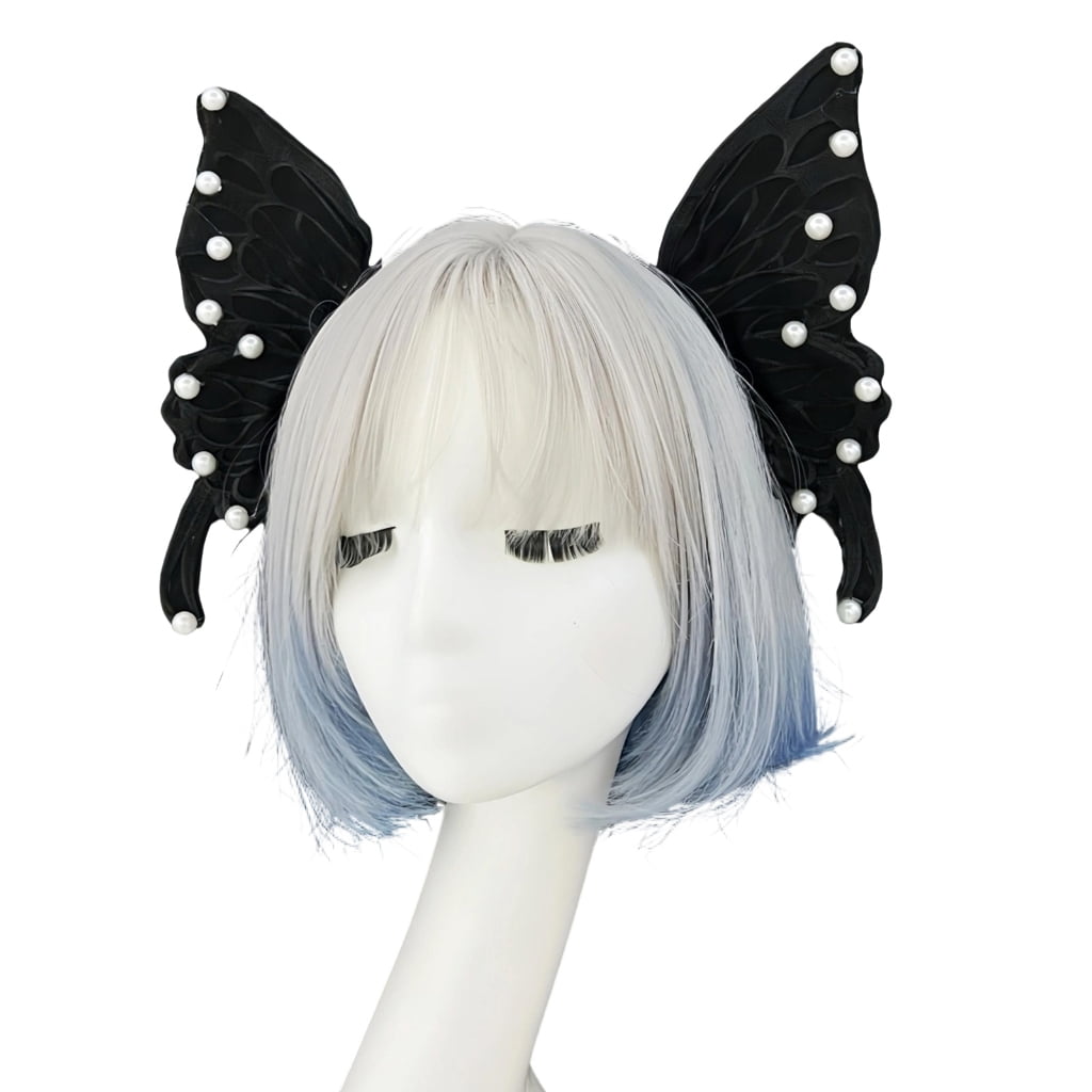 Ciwanning Gothic Butterfly Hair Jewelry Crystal Pearls Butterfly ...