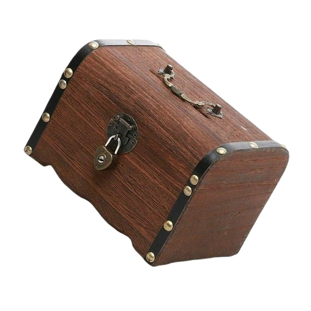 Ciwanning Handcrafted Wooden Piggy Banks Secure Locking Mechanism ...