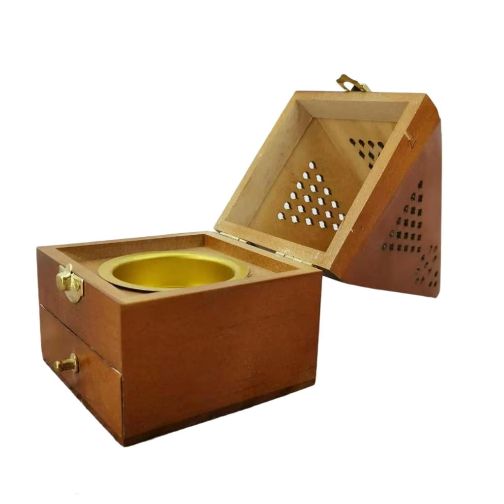 Ciwanning Handmade Wood Incence Burning in Pyramid Shape Incence Holder ...