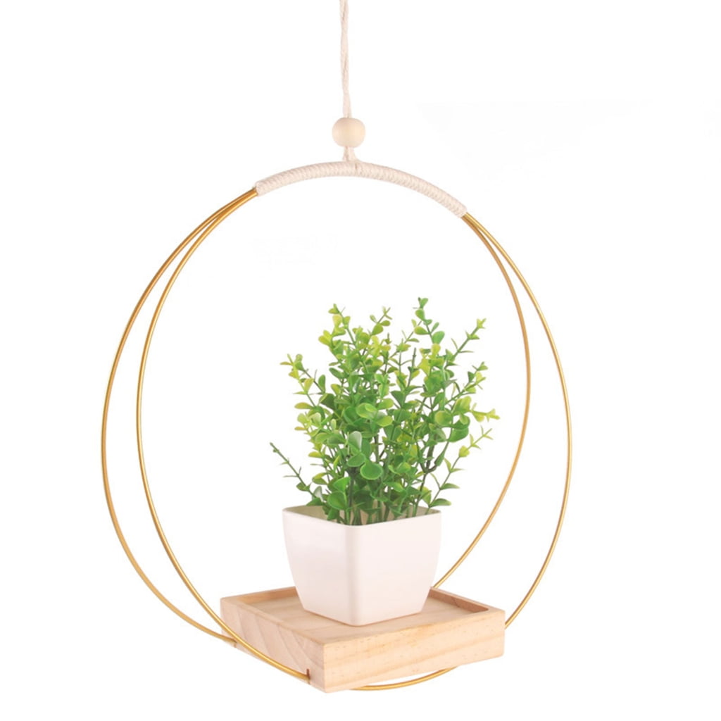 Ciwanning Hanging Flower Pots Shelf With Indoor Hanging Flower Pots ...