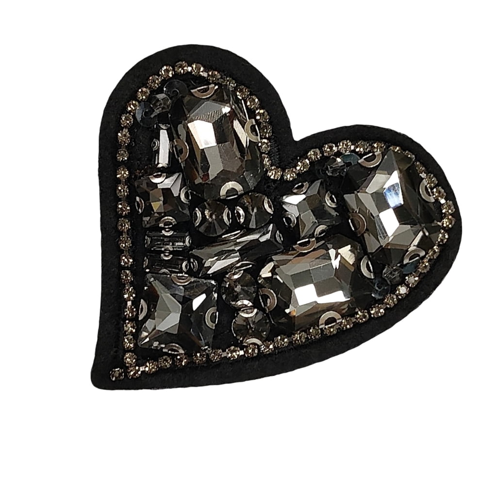 Ciwanning Heart Sew on Patches Rhinestones Applique Iron Or Sew On ...