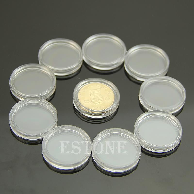 Ciwanning Hot 22mm Clear Round Cases Coin Storage Capsules Holder Round ...
