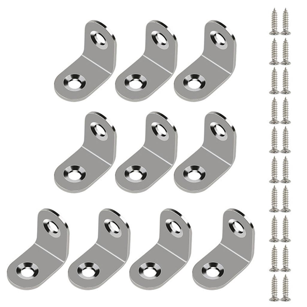 Ciwanning L Shaped Stainless Steel Brackets set Corner Brace Assortment ...