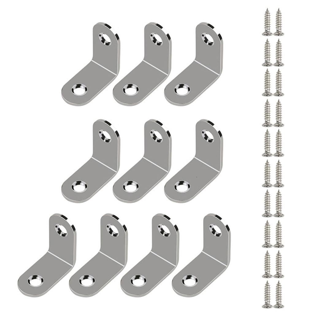 Ciwanning L Shaped Stainless Steel Brackets set Corner Brace Assortment ...