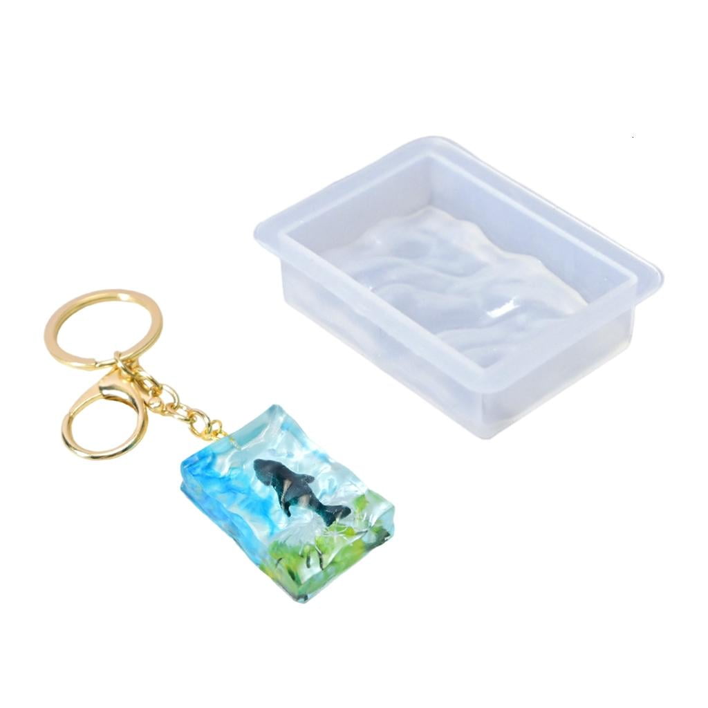Ciwanning Large Geometric Keychain Mould for Flower Preservation and ...