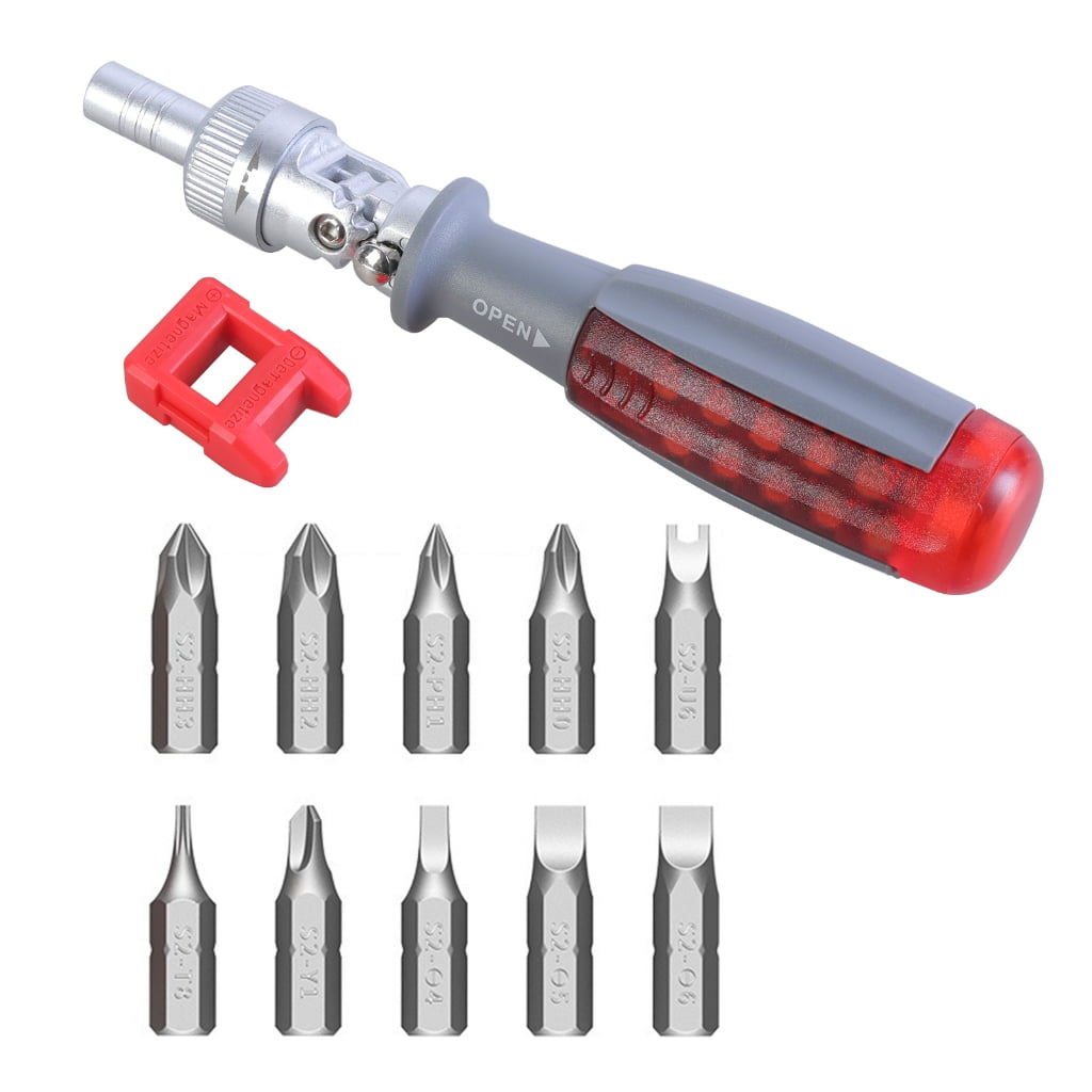 Ciwanning Magnetic Tip Ratcheting Screwdriver Set Ergonomic Handle and ...