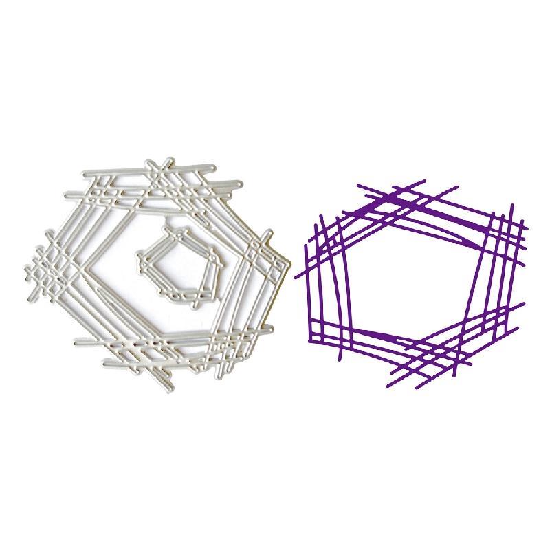 Ciwanning Metal Die Cuts Geometric Frame Cutting Dies Stencils Cutting ...