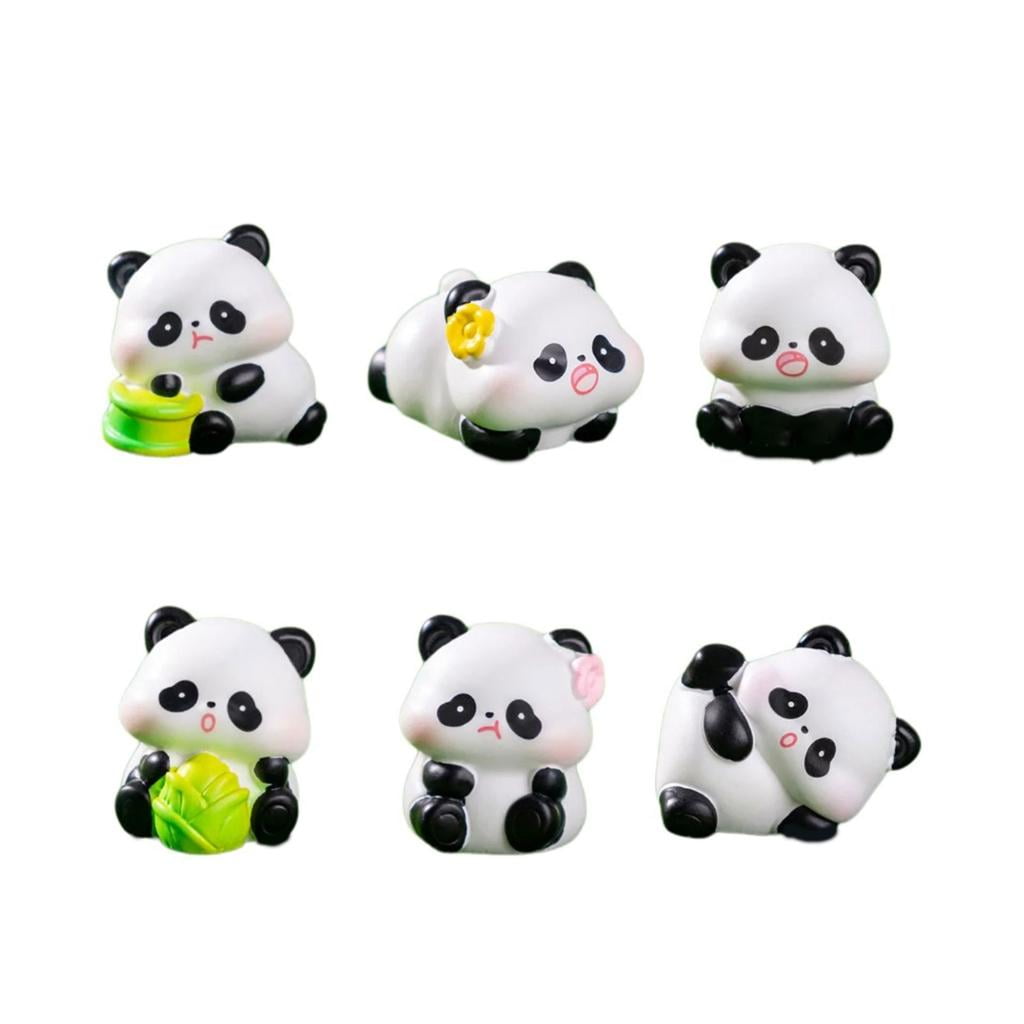 Ciwanning Miniature Pandas Statue Garden Decors Resin Pandas Figurine ...