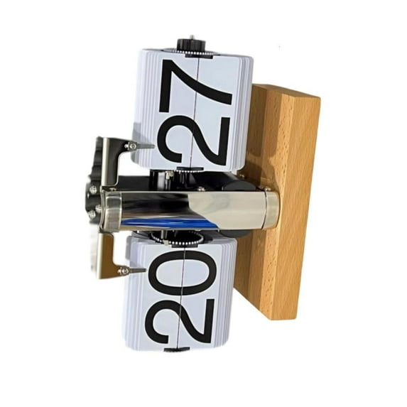 Ciwanning Modern Flip Clock with Quiet Mechanism Smooth Wooden Surfaces ...